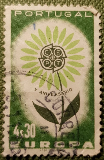 VINTAGE PORTUGAL STAMP Europa V Aniversario Portugal 1964 Europa $39.95 ...