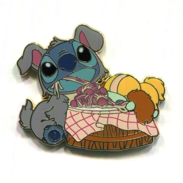 SPILLA DISNEY PINS Stitch & Scrump as Lady & The Tramp Disney Store ...