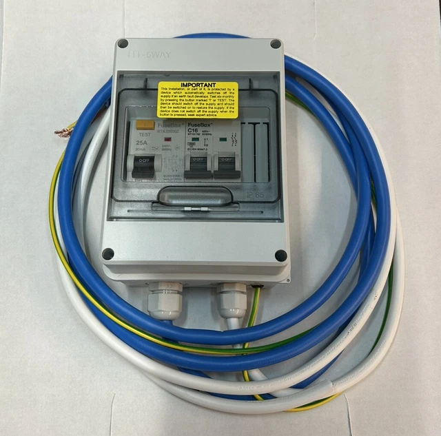 PREWIRED MAINS CONSUMER, Fuse Box Camper Van 230V Double Pole RCD & MCB ...