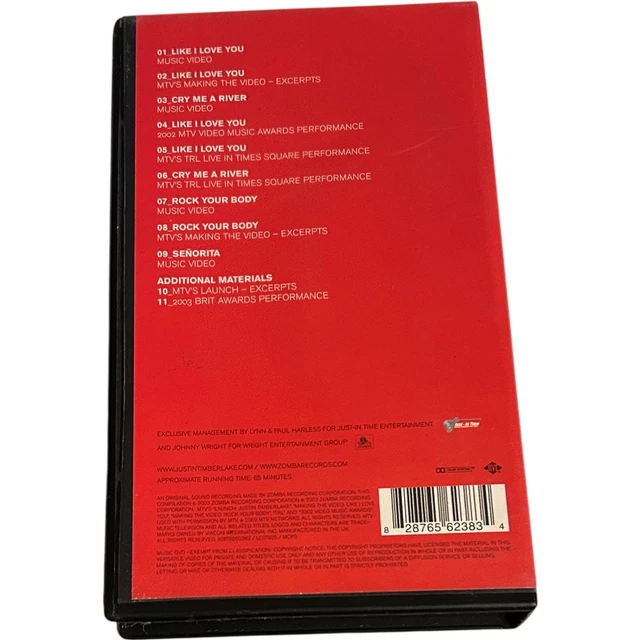 JUSTIN TIMBERLAKE JUSTIFIED The Videos VHS Video Tape Music Concert ...