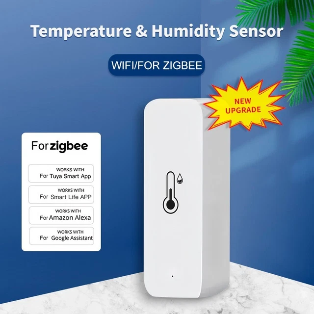 WIRELESS TEMPERATURE AND Humidity Sensor for Smart Life with For Tuya Support £13.37 - PicClick UK