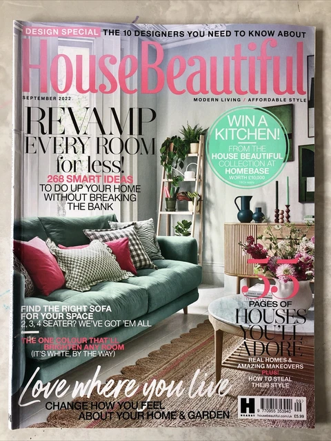 HOUSE BEAUTIFUL MAGAZINE September 2022 Revamp For Less £3.99 - PicClick UK