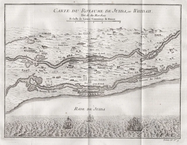 OUIDAH BÉNIN WEST Africa Afrique Map Carte Bellin Engraving Gravure sur ...