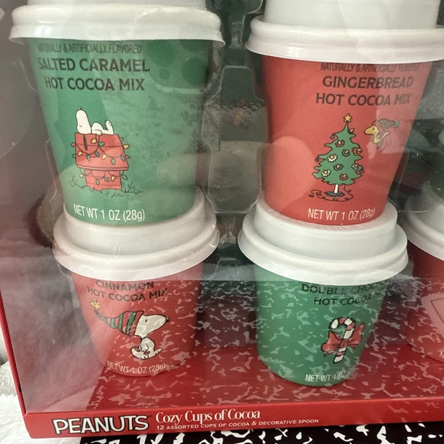PEANUTS HOT COCOA Mix Variety Pack W/Silver Snoopy Spoon 12pk New In ...