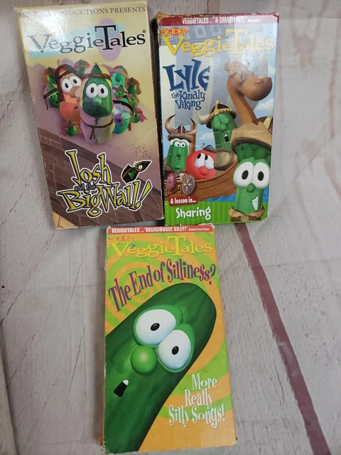 LOT OF 3 VeggieTales VHS Video Tape Kids Christian Silly Songs, Josh ...