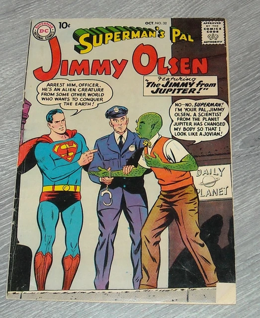 SUPERMAN PAL JIMMY OLSEN # 32 DC COMICS October 1958 SILVER AGE ALIEN ...