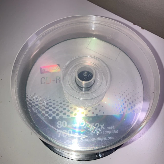 STAPLES CD-R BLANK Discs 700MB 80 Minutes 52X Recordable Disc - 43 ...