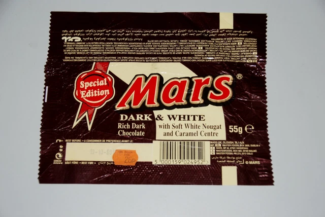 VINTAGE SWEET WRAPPER. 1970s Mars Bar. dark and white £4.80 - PicClick UK