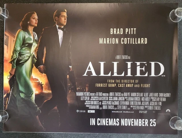 ALLIED BRAD PITT Original Quad Cinema Poster EUR 9,28 - PicClick IT