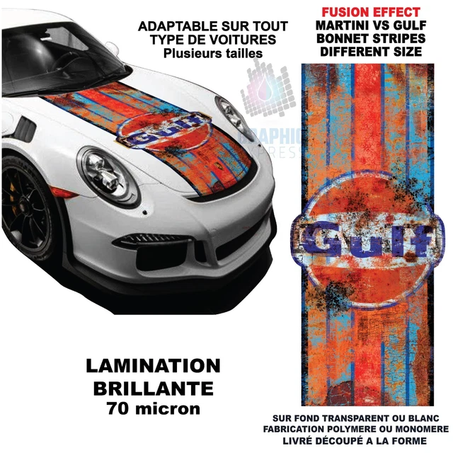 BONNET MARTINI RACING Stripes Compatible Porsche Stickers Capot Le Mans ...