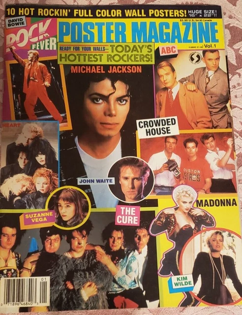 ROCK FEVER POSTER magazine MADONNA, Michael Jackson, Heart, David Bowie ...