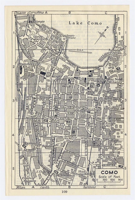 1937 ORIGINAL VINTAGE City Map Of Como / Lombardy / Italy $24.68 ...
