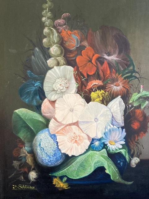 ÖLGEMÄLDE STILLLEBEN BLUMENSTILLLEBEN Farbenfroh Blumenstrauß signiert groß EUR 149,00 - PicClick DE