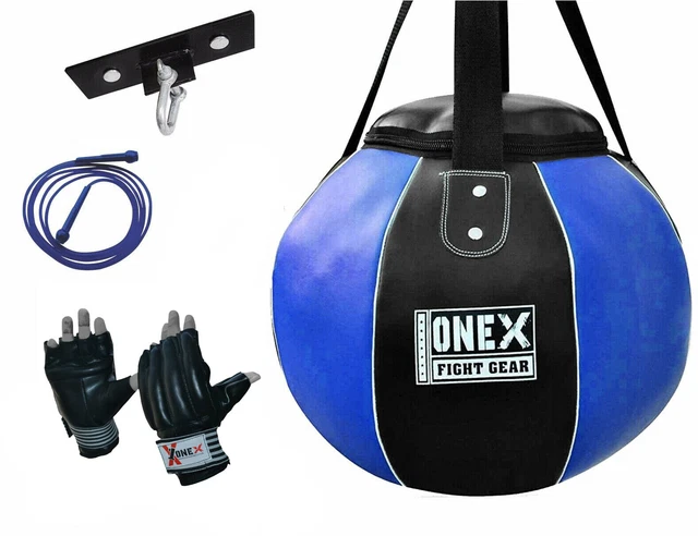 ROUND BOXING Punch Bag Hanging Heavy Filled Duty Punching MMA Training ...