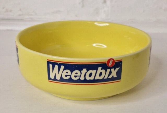 VINTAGE WEETABIX CEREAL Bowl Yellow Ceramic 1980 Round EUR 17,32 ...