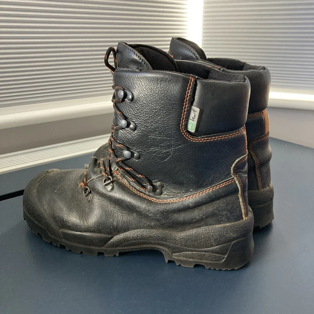 STIHL CHAINSAW BOOTS Mens UK 11 Black Leather EU 46 Heavy Duty Work ...