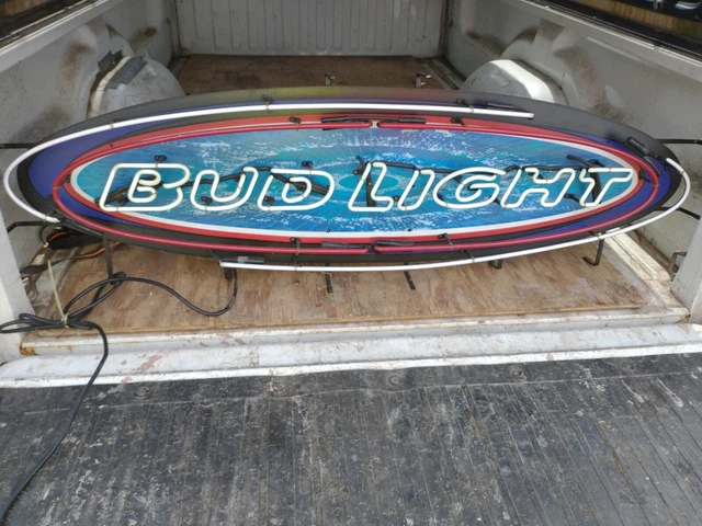 COMMERCIAL BUD LIGHT NEON SIGN Budweiser Busch works 54" x16" # EH ...