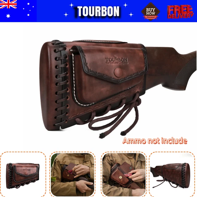 TOURBON LEATHER RIFLE Recoil Pad Cheek Rest Riser Gun Stock Cover ...