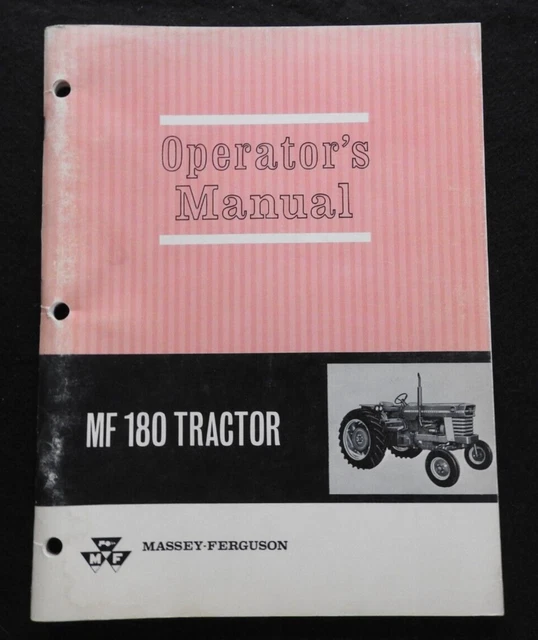 VÉRITABLE 1964-1975 MASSEY Ferguson MF180 Mf 180 Tracteur Opérateurs ...