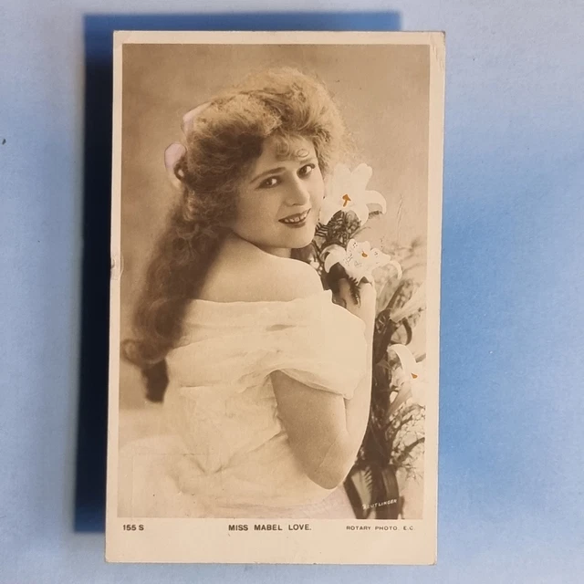 EDWARDIAN ACTRESS POSTCARD 1905 Real Photo Miss Mabel Love Daring Bare Shoulder £5.95 - PicClick UK