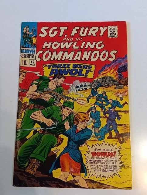 1960S MARVEL COMIC Sgt.Fury and His Howlings Commandos 42 May Three ...