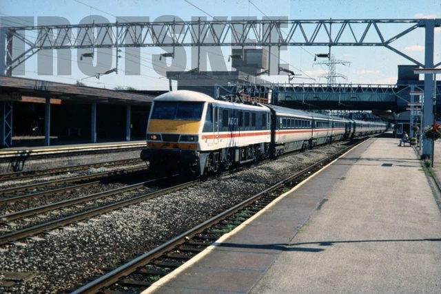 35MM SLIDE BR British Rail Electric Loco Class 90 90013 Stafford 1989 ...