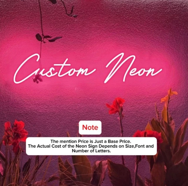 PERSONALIZED NEON SIGN Custom Name Logo Signs Acrylic Wall Decor LED ...