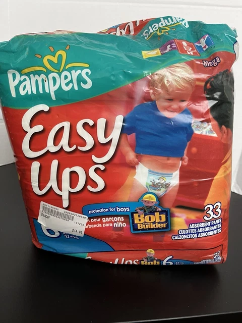 VINTAGE DIAPERS 2005 Boys Pampers Easy Ups Size 6 33 Count RARE SEALED ...