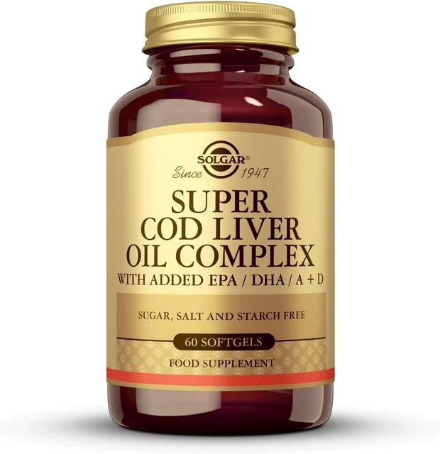 SUPER COD LIVER Oil Complex Softgels - Pack of 60 - Essential Fatty ...