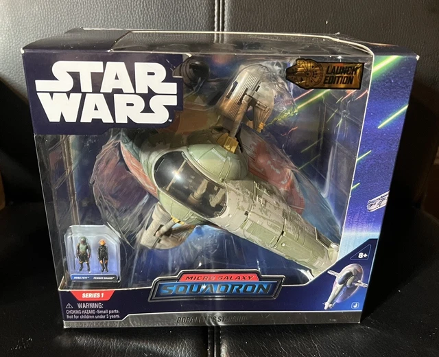 STAR WARS MICRO Galaxy Squadron Boba Fett's Starship Launch Edition ...