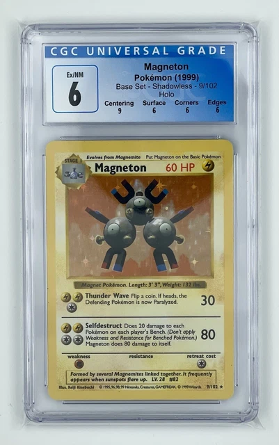 POKEMON MAGNETON #9 / Base Set Holo Shadowless / CGC 6 wie PSA EUR 69 ...