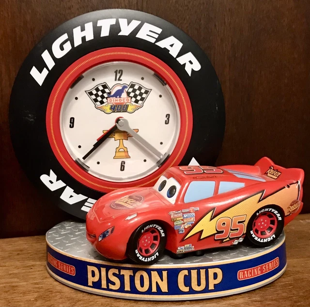 DISNEY PIXAR CARS Lightning McQueen Piston Cup Dinoco 400 Alarm Clock ...