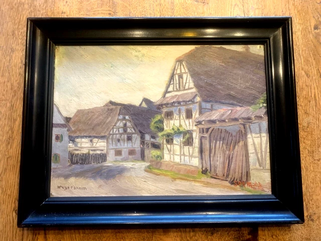 ALSACE TABLEAU HST Ancien Weyersheim Signe Sohm 1923 Art Populaire EUR ...