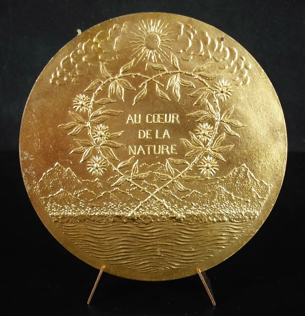 MÉDAILLE DE VOEUX 1982 G Lay sc "Au coeur de la Nature" 10 cm 337 g ...
