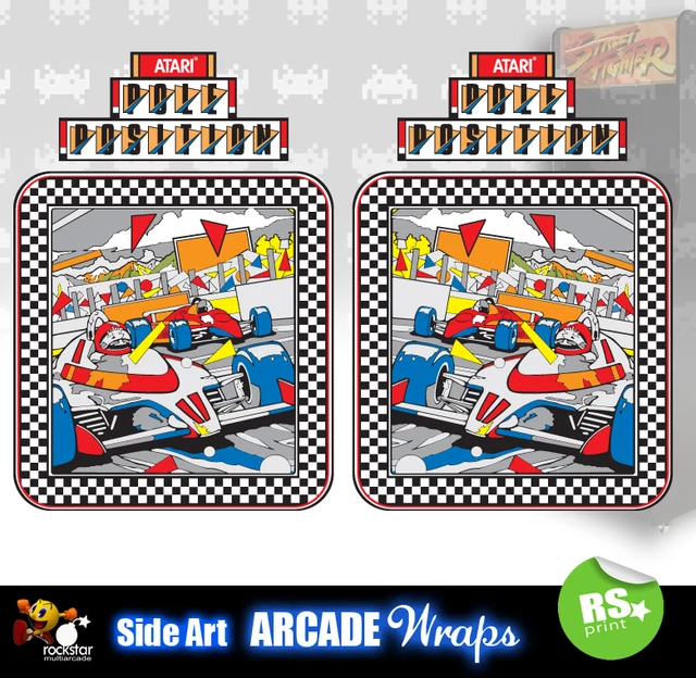POLE POSITION ARCADE Side Artwork Panel Stickers Graphics / Laminated ...