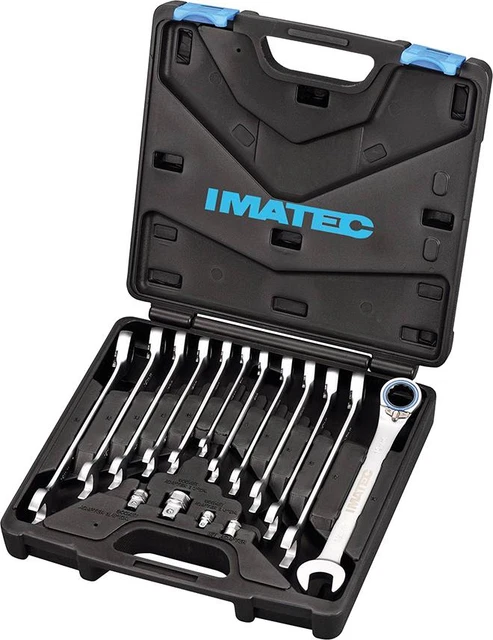 IMATEC MAUL-RATSCHENRINGSCHLÜSSEL SET 16-tlg. mit Umschaltung inkl. Adapter EUR 109,90 - PicClick DE