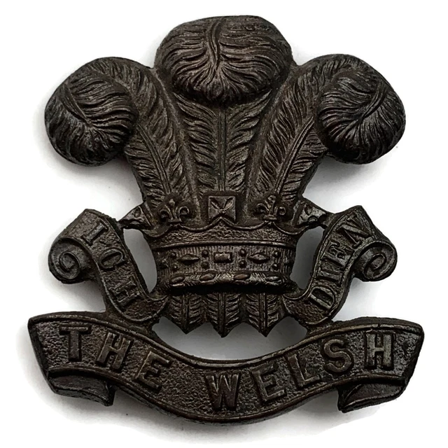 ORIGINAL THE WELSH Regiment (Welch) Officers BRONZE Officer's Cap Badge ...