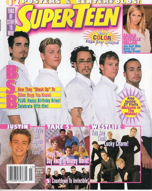 SUPERTEEN MAGAZINE MARCH 2000 BACKSTREET BOYS SARAH MICHELLE GELLAR NO ...
