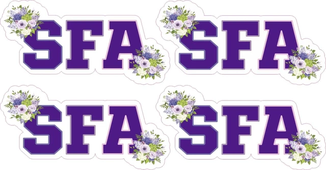 STICKERTALK OFFICIALLY LICENSED SFA Floral Stickers, 3 inches x 1.5 ...
