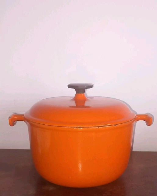 COCOTTE FRITEUSE FONTE , Enzo Mari , Vintage 20cm Orange Le Creuset EUR ...