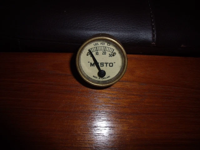 CLASSIC CAR OIL Pressure Gauge 0 To 30 Psi Brand Mysto Uk Manufactured ...