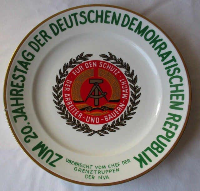 20 JAHRE DDR 1969 Teller NVA Nationale Volksarmee Ehrenteller Chef GT ...