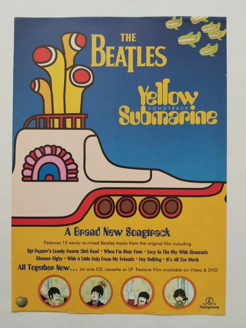 BEATLES YELLOW SUBMARINE Songtrack Original Uk Magazine Advert A4 £4.95 ...