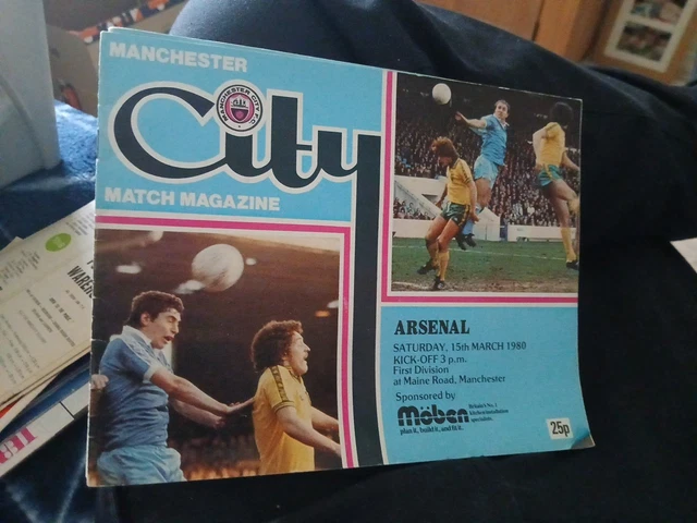 MANCHESTER CITY V Arsenal Football Programmes X 2 From Early 1980s £0. ...