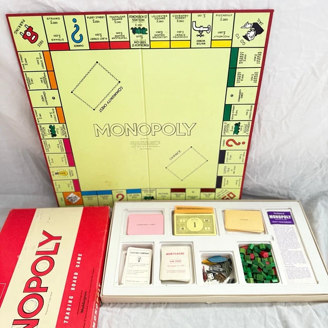 MONOPOLY BOARD GAME 1960s Vintage, John Waddington Ltd, Complete Set £ ...