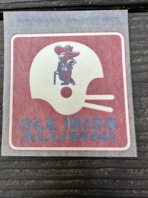 RARE VINTAGE 70S Ole Miss Alumni Colonel Rebel Sticker Football Helmet ...
