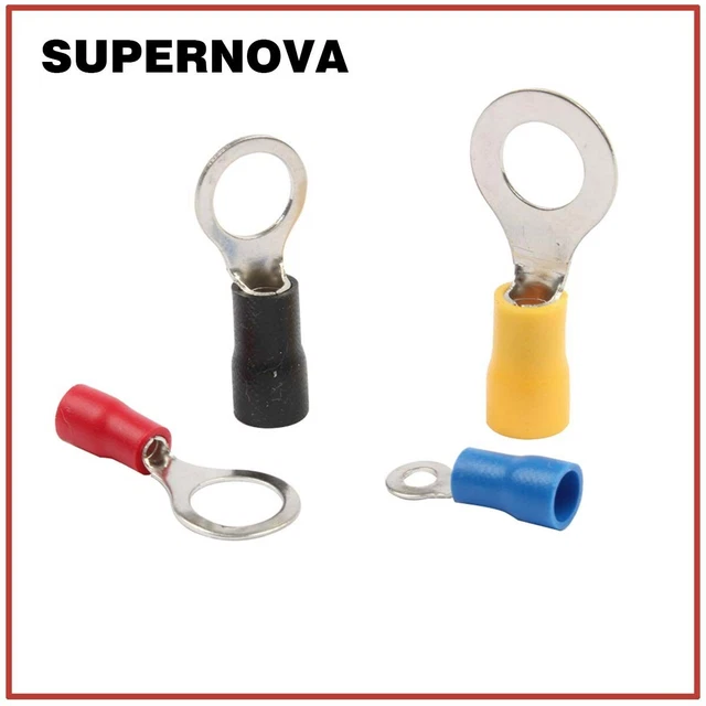 RED/BLUE/YELLOW PRE-INSULATED CRIMP Ring Terminal Connector Electrical ...
