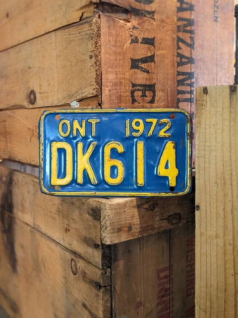 VINTAGE 1972 ONTARIO Snowmobile License Plate- DK614 $60.00 - PicClick CA