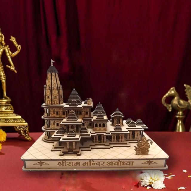 LARGE - WOODEN Ayodhya Ram Mandir Temple - Shree RAM Janam Bhumi (1177 ...