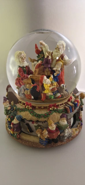 RARE VINTAGE ROTATING Musical Snow Globe Original Sankyo Mov. Japan ...